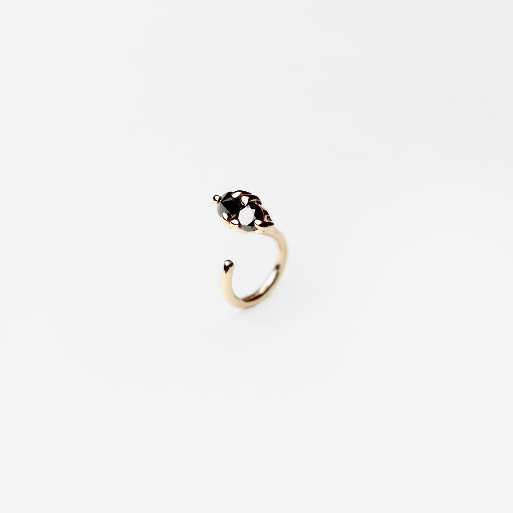 REVERSE DOUBLE BLACK DIAMOND GOLD HUG EARRING – MIRTA jewelry